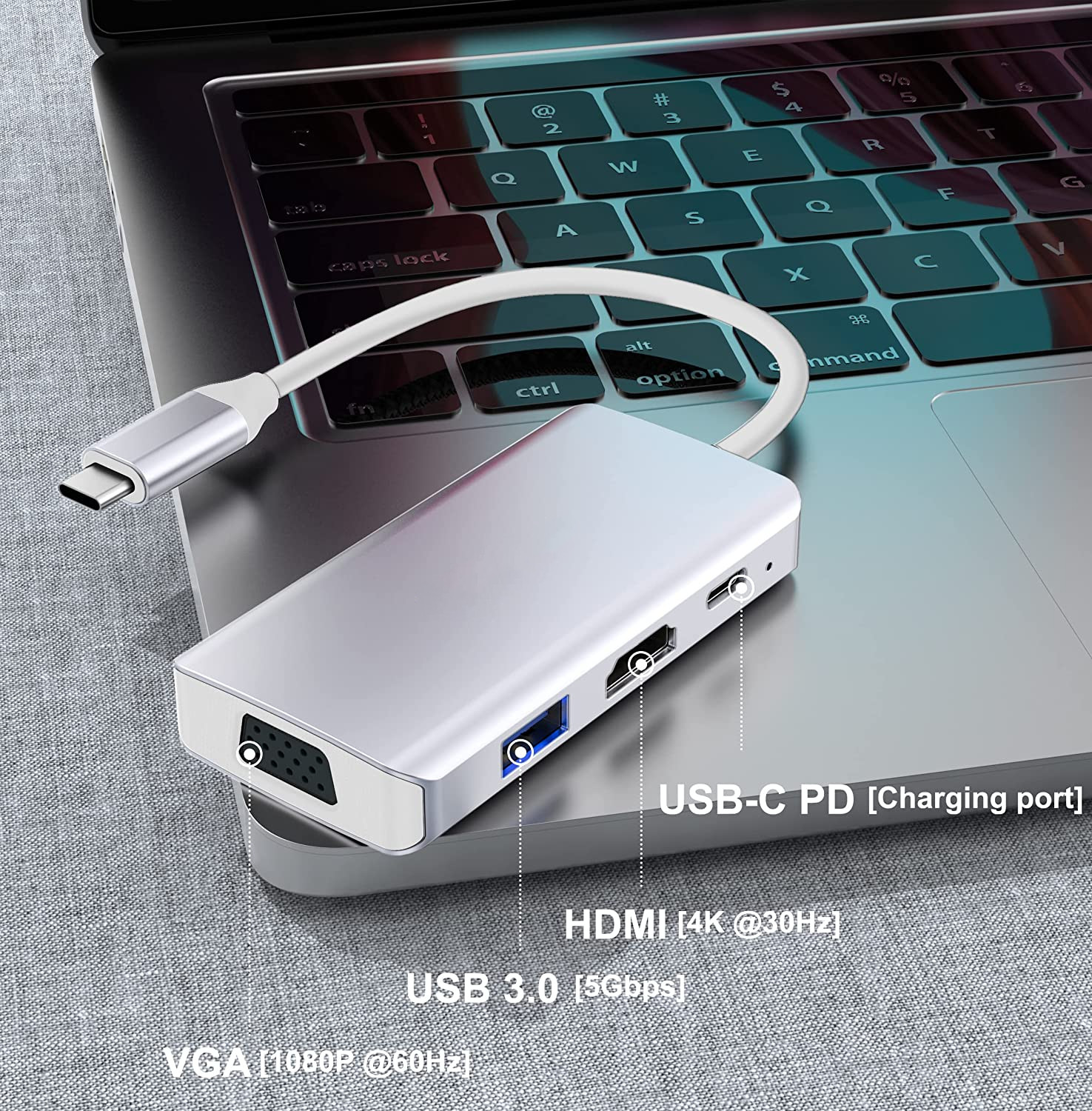 White Usb C Docking Hub Station Dual Monitor For Triple 4K 60hz Data ...