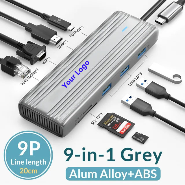 USB C Hub with 4K HDMI and High-Speed USB 3.0 Compatible for Windows Mac